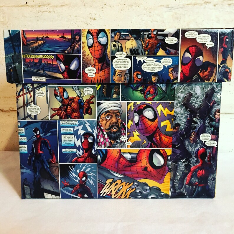 CUSTOM SPIDER-MAN Decoupage Comic Book Storage Box - Etsy
