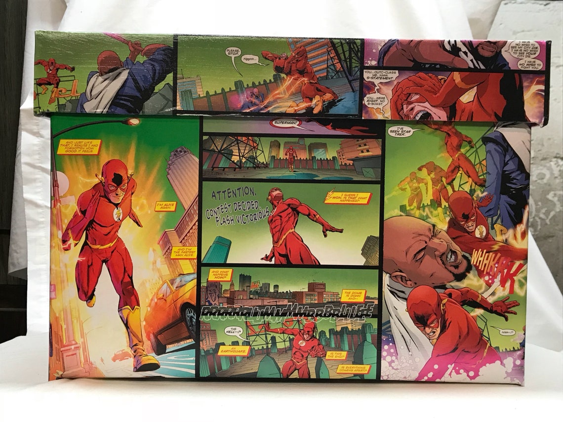CUSTOM FLASH Decoupage Comic Book Storage Box | Etsy