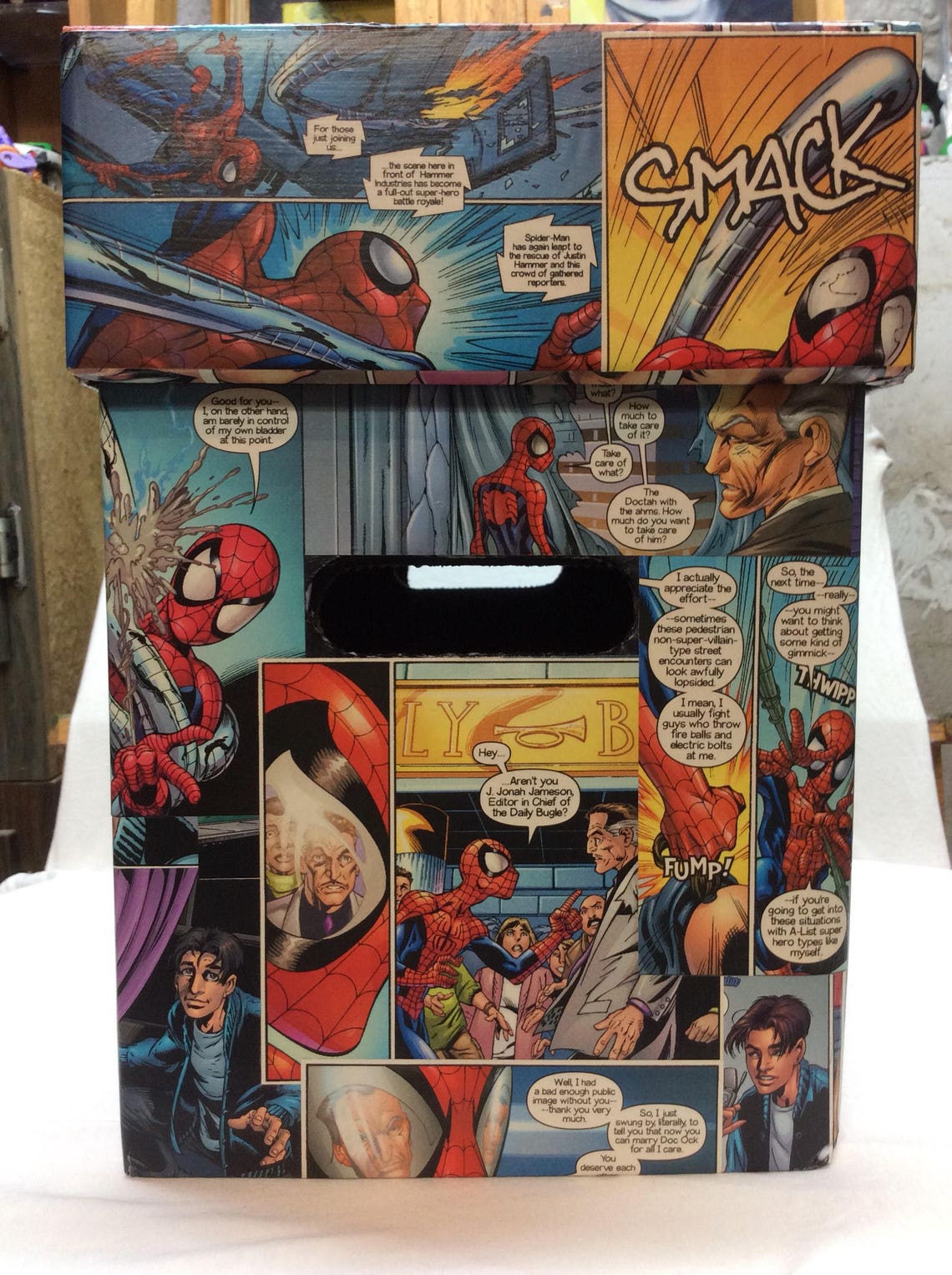 CUSTOM SPIDER-MAN Decoupage Comic Book Storage Box | Etsy