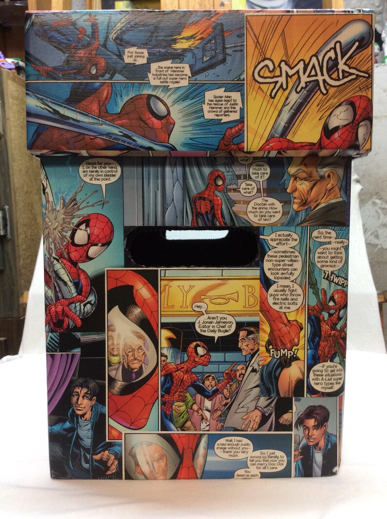 CUSTOM SPIDER-MAN Decoupage Comic Book Storage Box - Etsy