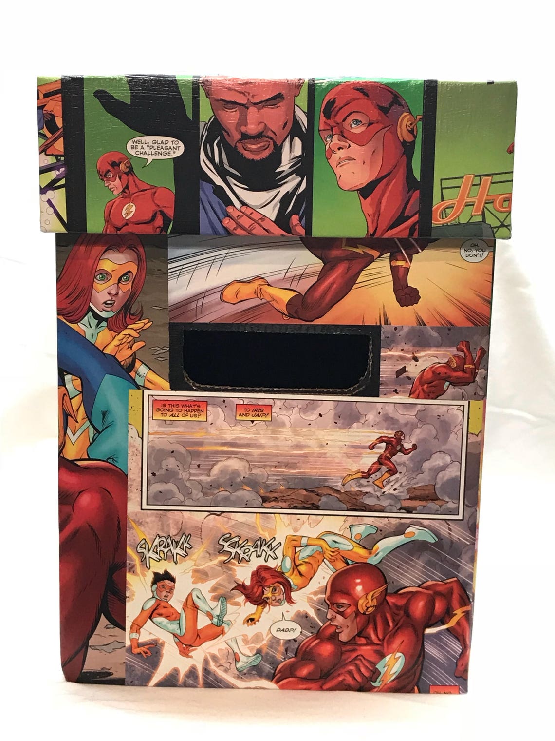 CUSTOM FLASH Decoupage Comic Book Storage Box | Etsy