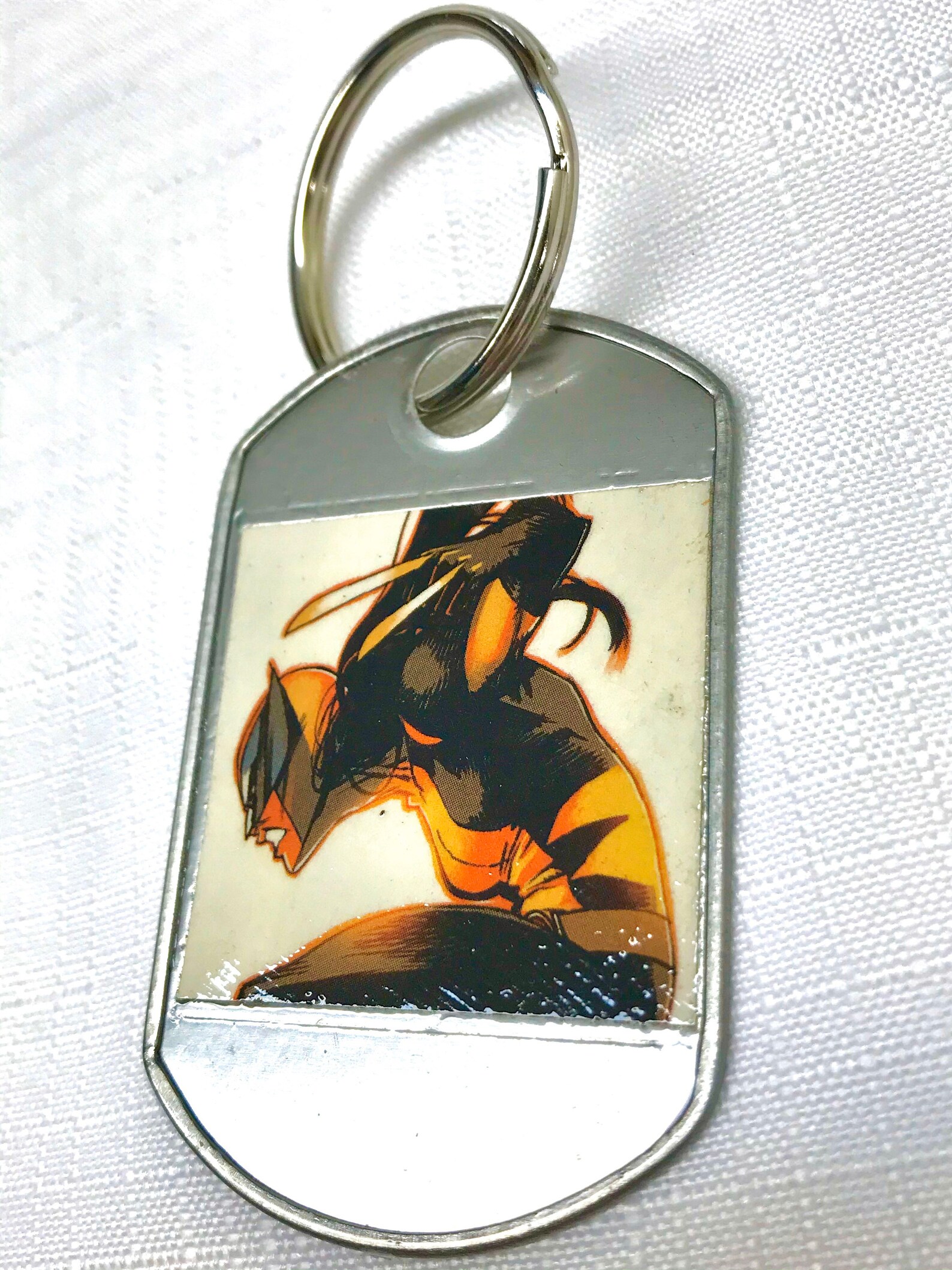 Decoupage Comic Book DOG TAG Style Key Chain. - Etsy