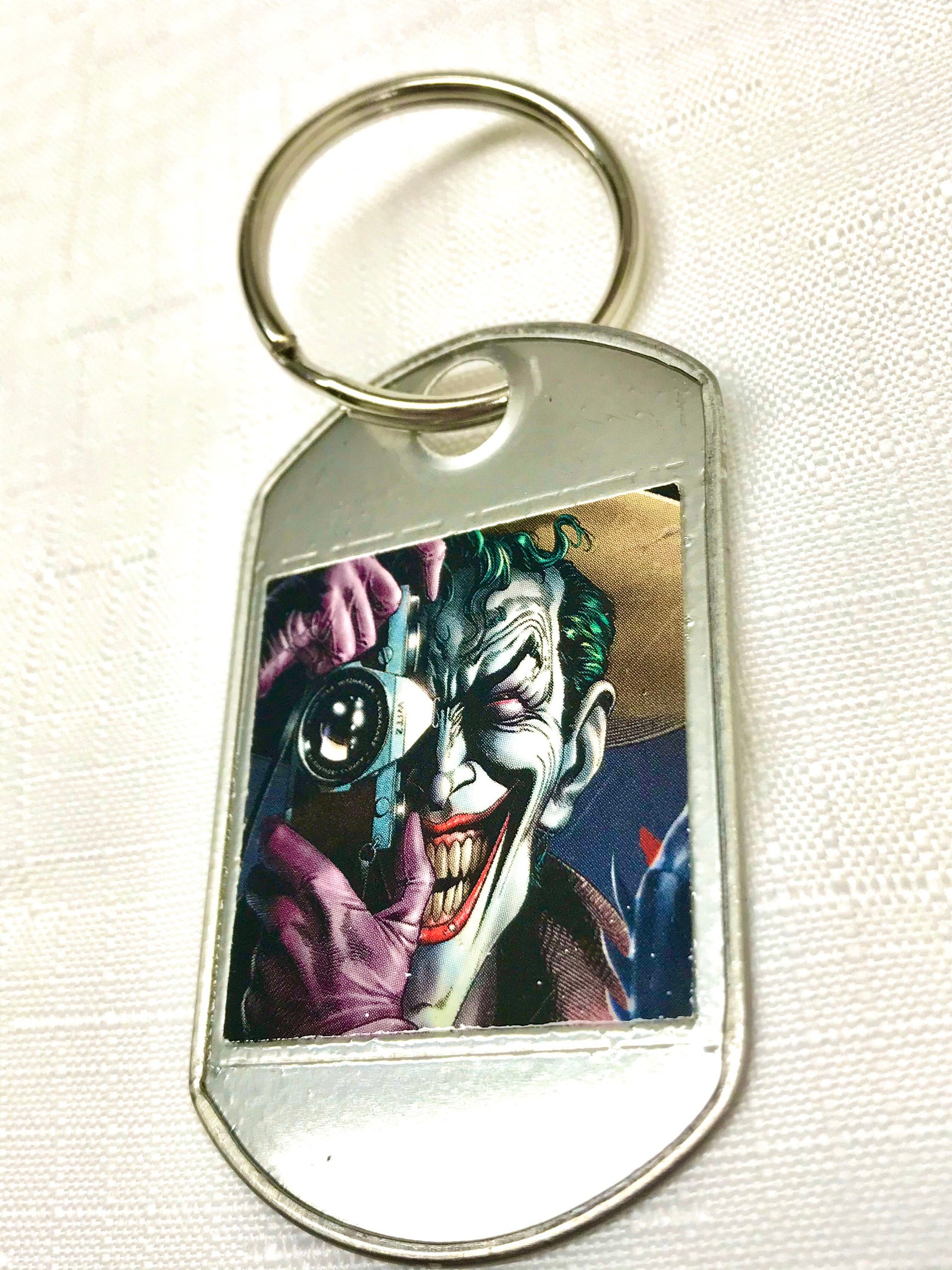 Decoupage Comic Book DOG TAG Style Key Chain. | Etsy
