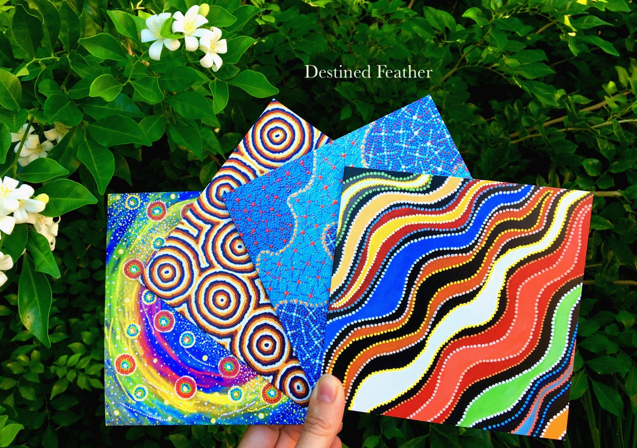 Indigenous Art Greeting Card, Aboriginal Art Card, Dot Painting Card ...
