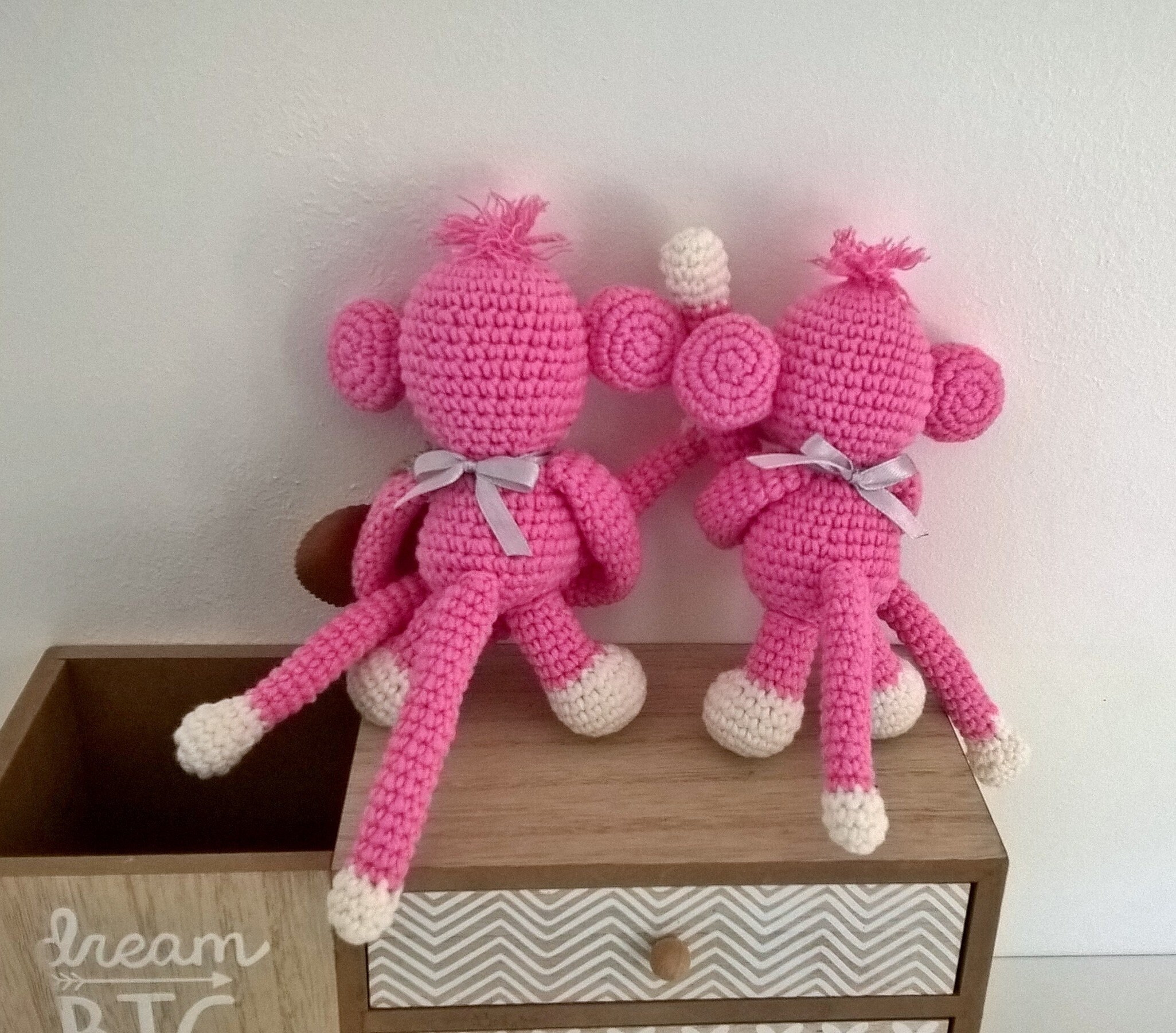 Kiss Little Pink Monkey With Amigurumi Crochet - Etsy