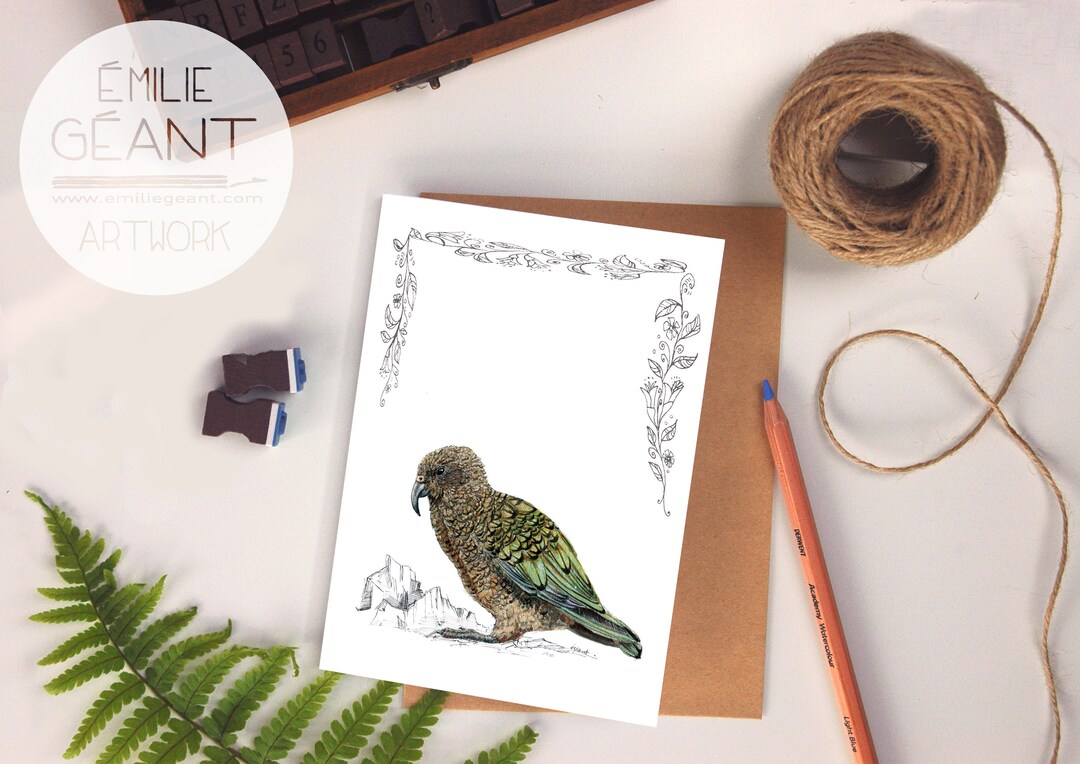 Kea Card - New Zealand Native Birds Greeting Card - Etsy