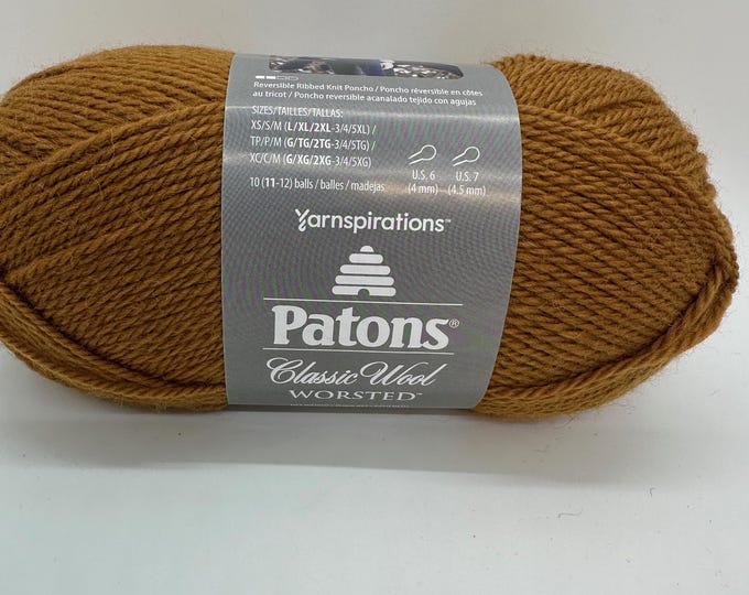 Patons Classic Wool Worsted Yarn in Brown Mustard Color, Dark Yellow ...