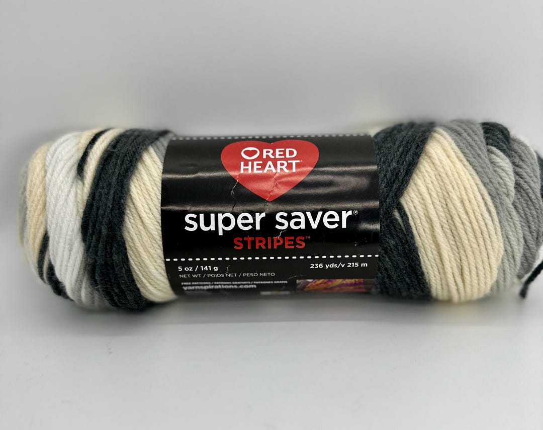 Red Heart Yarn Stripes in Newspaper, Red Heart Super Saver in ...