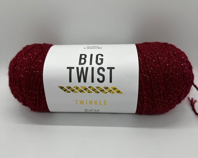 Twinkle Big Twist Yarn, 380 Yds in Mulberry Color, Metallic Burgundy ...