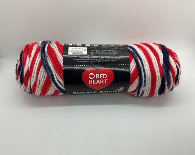 Red Heart Variegated Yarn in Americana Color , Red Heart Super Saver in ...