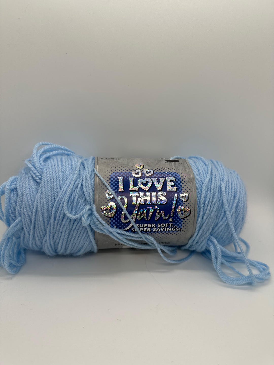 I Love This Yarn in Soft Blue Color, Soft Blue Yarn, Light Blue Acrylic ...