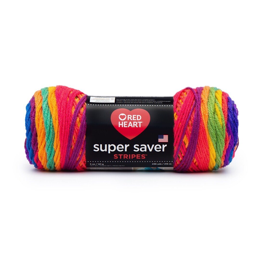 Red Heart Yarn Stripes in Favorite Stripe, Red Heart Super Saver in ...