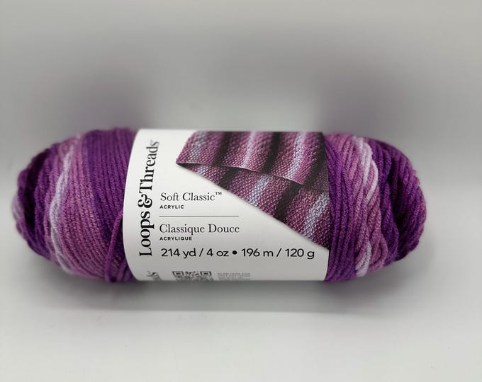 Soft Classic Ombre Yarn by Loops & Threads in Purple Ombre. Variegated ...