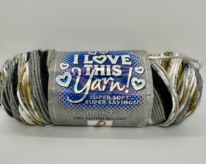 I Love This Yarn in Eagle Gold Color, Blend of Black, Gray, White and ...