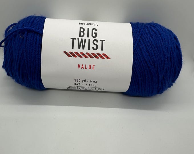 Big Twist Value Yarn in Varsity Blue Color, Blue Yarn, Blue Acrylic ...