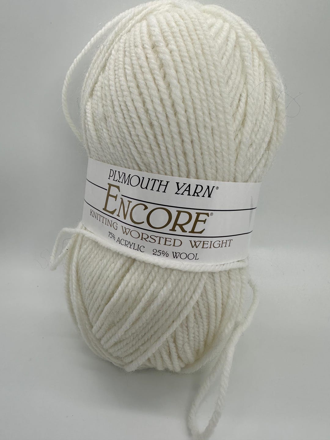 Plymouth Yarn Encore Worsted in Winter White Color, Color 0146 - Etsy