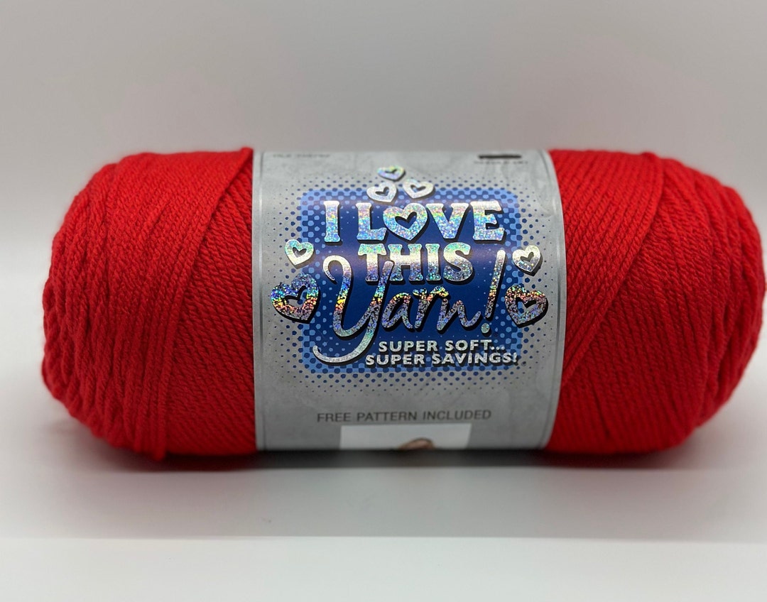 I Love This Yarn in Fire Red Acrylic Yarn: Medium Weight, 355 Yards - Etsy
