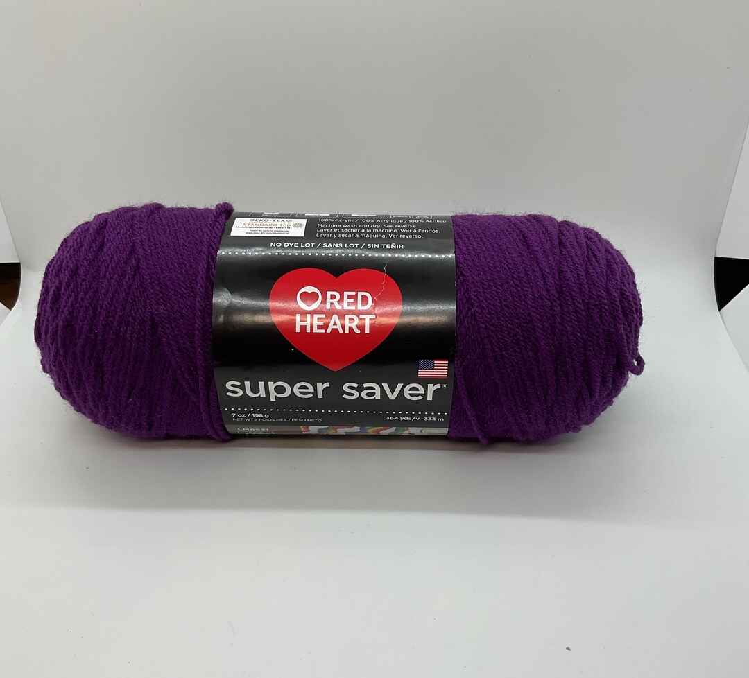 Red Heart Yarn in Dark Orchid Color, Purple Acrylic Yarn - Etsy