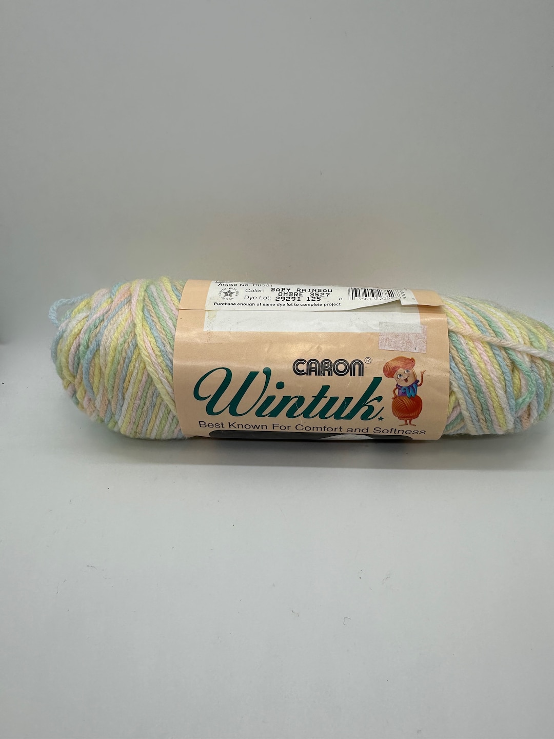 Caron Wintuk Yarn in Baby Rainbow Color, Multicolor Pastel Yarn - Etsy