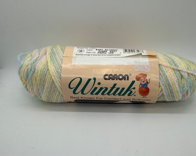 Caron Wintuk Yarn in Baby Rainbow Color, Multicolor Pastel Yarn - Etsy