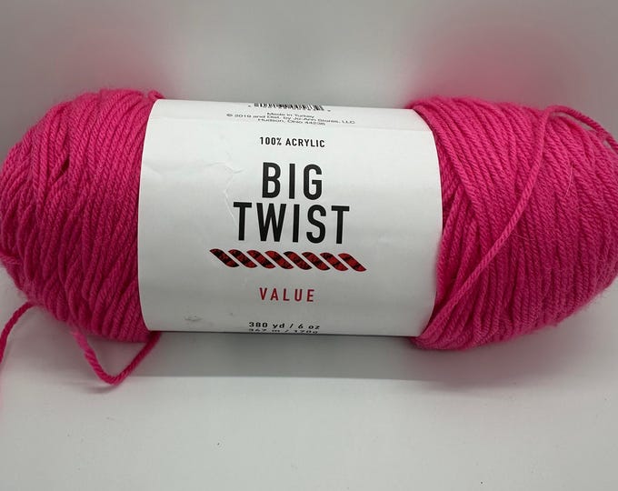 Big Twist Value Yarn in Bubblegum Color, Bright Pink Yarn - Etsy