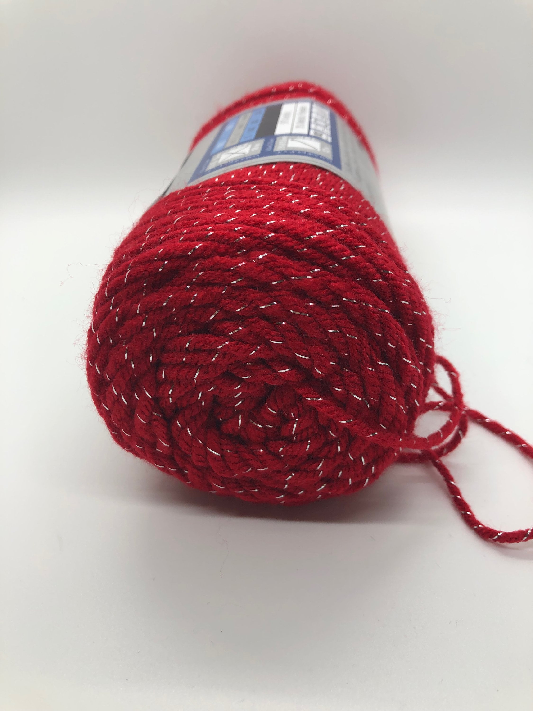 Metallic I Love This Yarn in Red Color Red Sparkle Yarn - Etsy