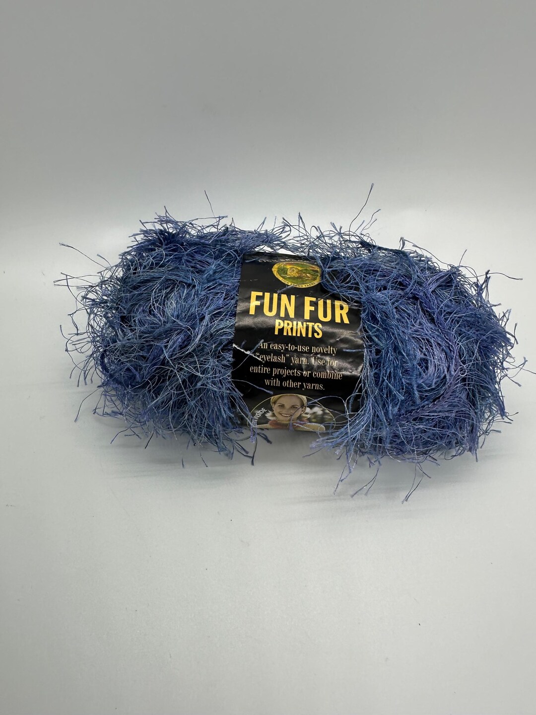 Lion Brand Fun Fur Stripes Yarn: Indigo Blue Eyelash Yarn - Etsy