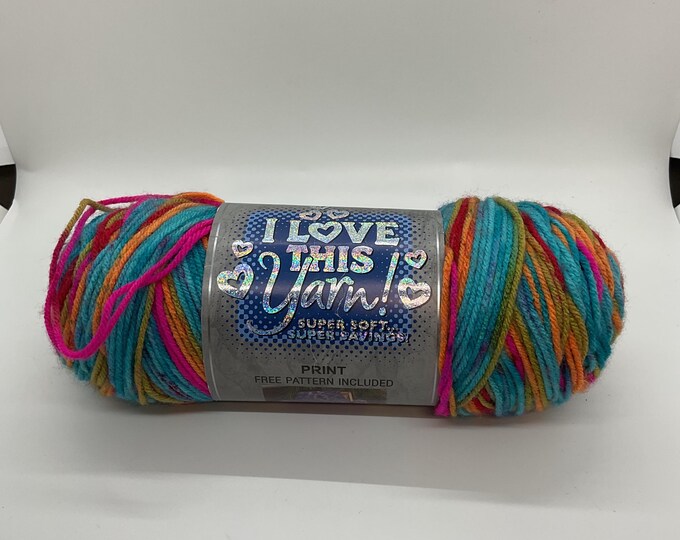 I Love This Yarn in Kaleidoscope Color, Multicolor Acrylic Yarn - Etsy