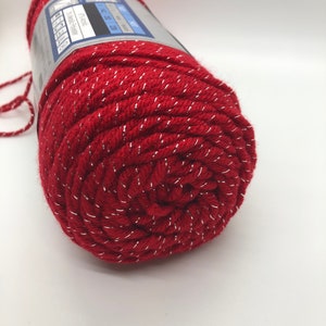 Metallic I Love This Yarn in Red Color, Red Sparkle Yarn - Etsy