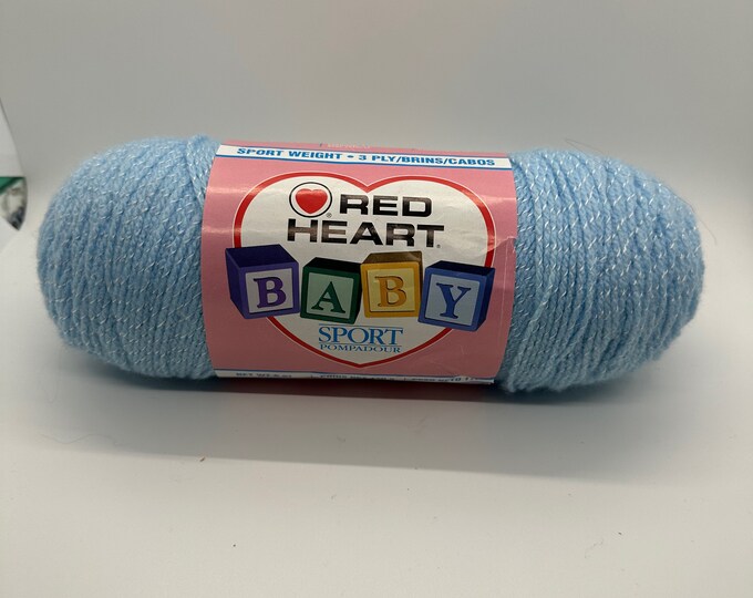 Baby Blue Red Heart Baby Sport Pompadour Yarn in Light Blue. Light Blue ...