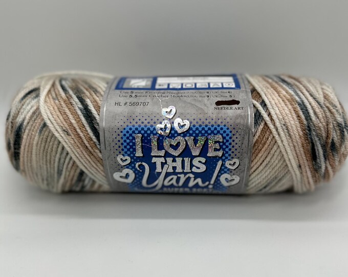 I Love This Yarn in Sand Dunes Color: Variegated Brown, Beige, off ...