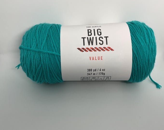 Big Twist Value Yarn in Teal Color, Teal Acrylic Yarn, Green Acrylic ...