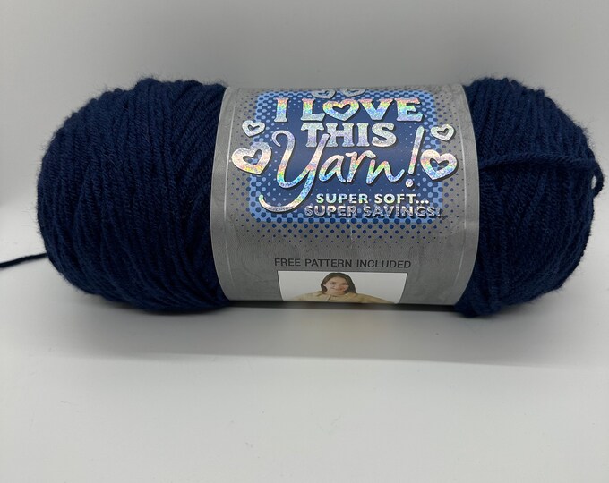 I Love This Yarn in Navy Color, Navy Blue Acrylic Yarn - Etsy