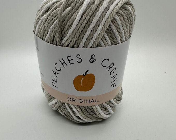 Peaches and Cream Cotton Yarn in Greige Color, Variegated Gray Cotton ...