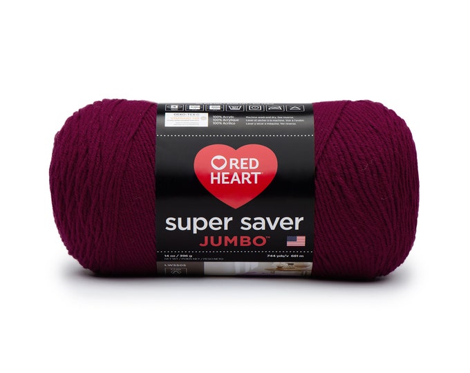 Red Heart Super Saver Jumbo Yarn in Burgundy, Red Heart Super Saver in ...