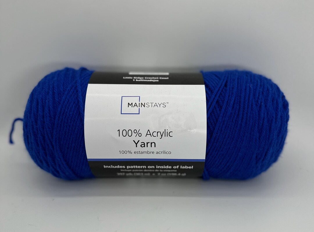 Mainstays Medium Acrylic Yarn in Blue Color, 7 Oz, 397 Yards in Blue ...