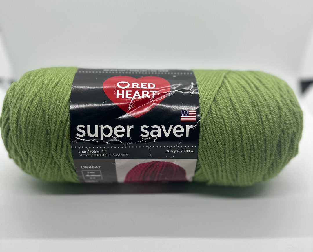 Red Heart Yarn in Tea Leaf, Red Heart Super Saver in Medium Green - Etsy