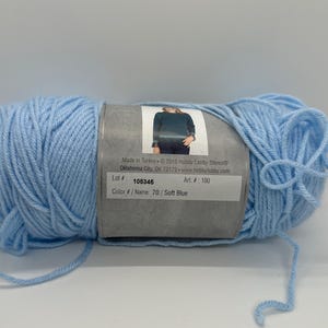 I Love This Yarn in Soft Blue Color, Soft Blue Yarn, Light Blue Acrylic ...