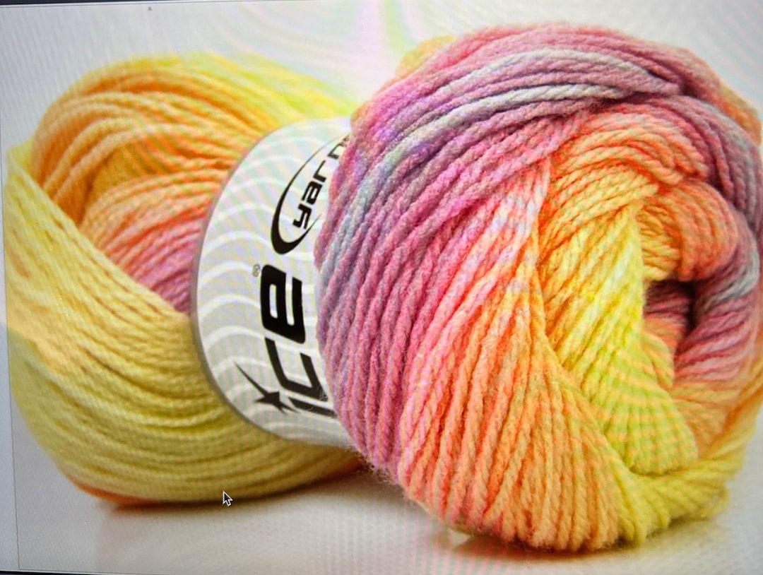 Ice Yarn Magic Light Magic, Orchid, Pink, Orange, Yellow, Ice Yarn ...