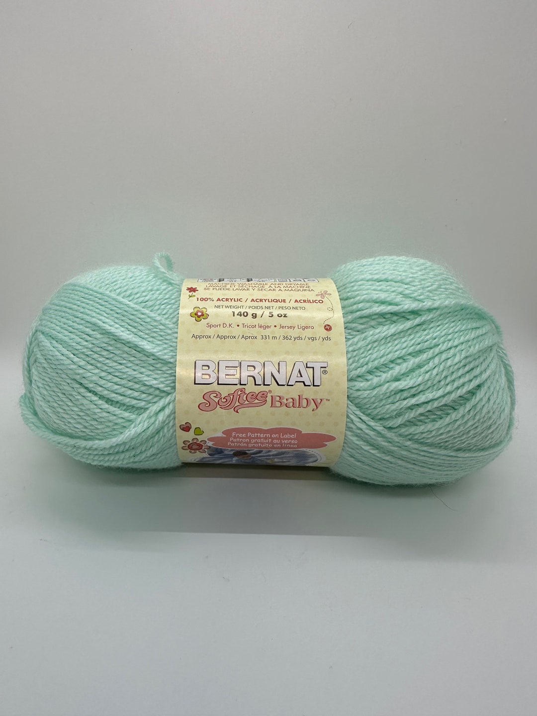 Bernat Softee Baby Yarn in Mint Color, Light Green Baby Yarn - Etsy