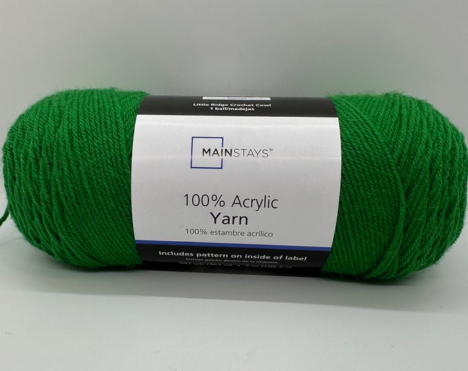 Mainstays Medium Acrylic Green Yarn, 7 Oz 397 Yards in Green Color ...