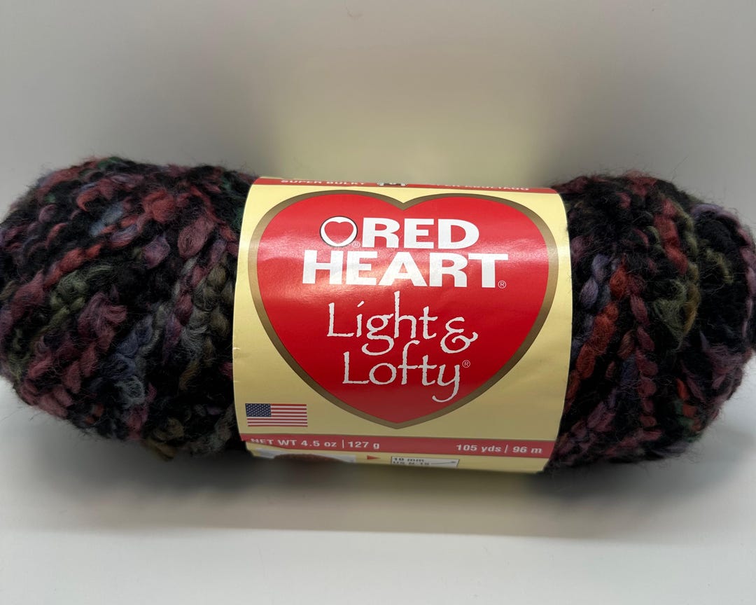 Red Heart Light and Lofty Multi in Nightline, Variegated Black Red ...