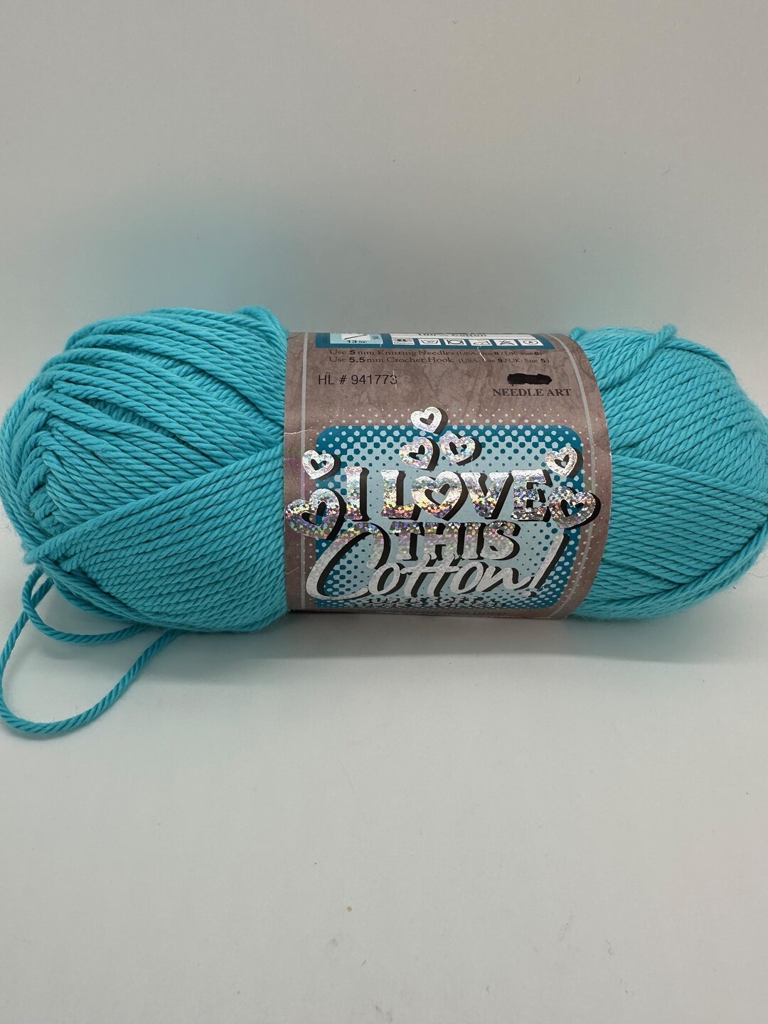 I Love This Cotton Yarn in Turquoise, Bright Blue Cotton Yarn - Etsy