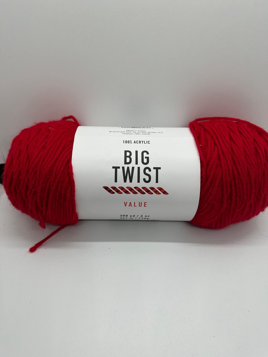 Big Twist Value Yarn in Deep Red Color, Red Acrylic Yarn - Etsy
