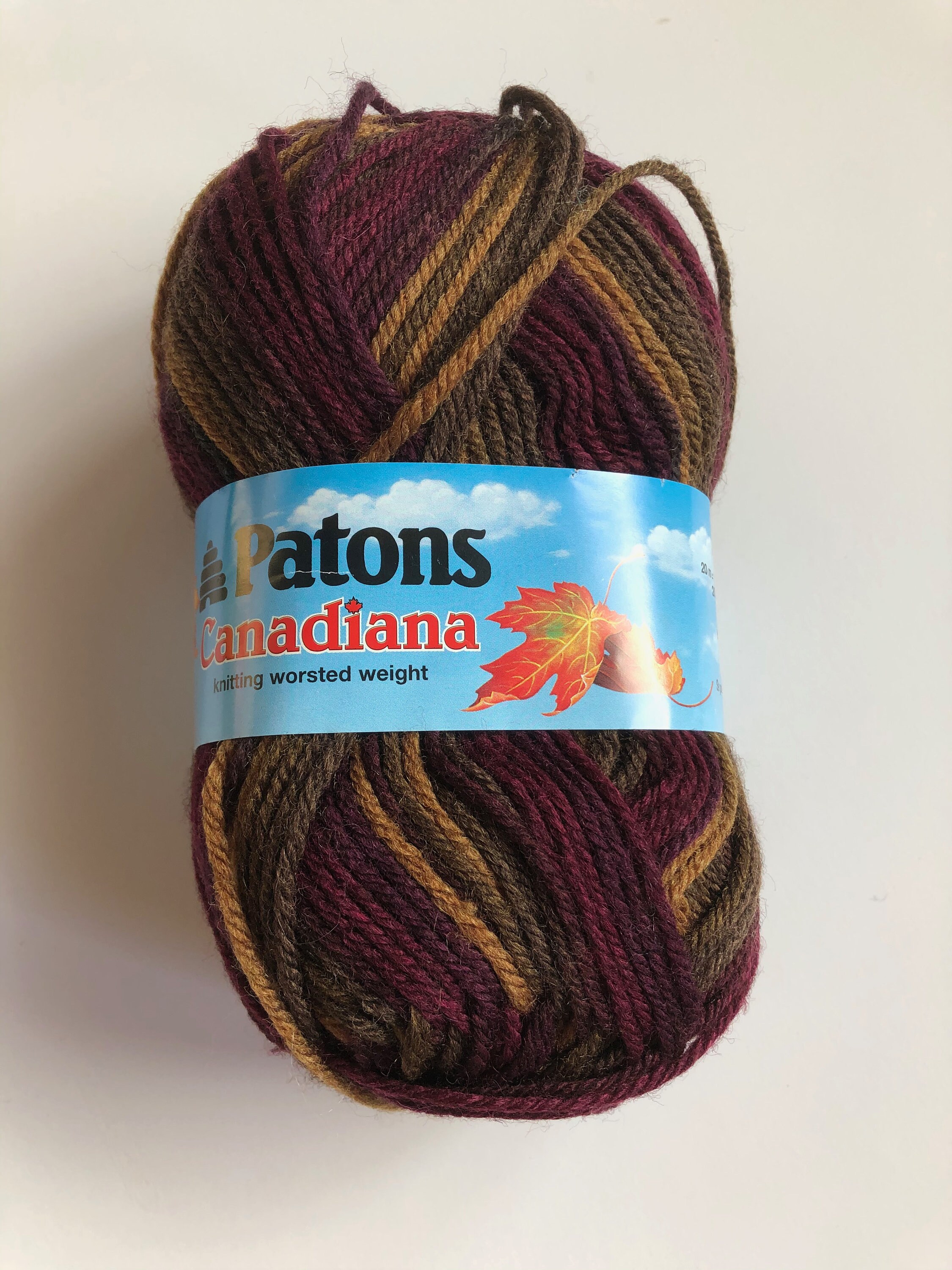 Craft Supplies & Tools Sewing & Fiber Burgundy color Patons Canadiana ...