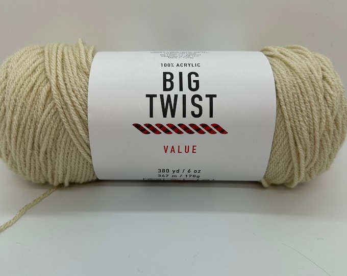 Big Twist Value Yarn in Cream Color, Light Beige Yarn - Etsy