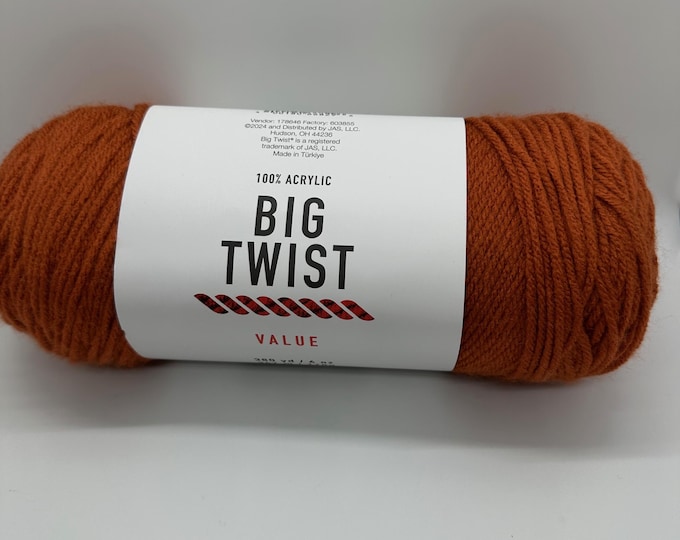 Big Twist Value Yarn in Rust Color, Rust Acrylic Yarn, Rust Acrylic ...