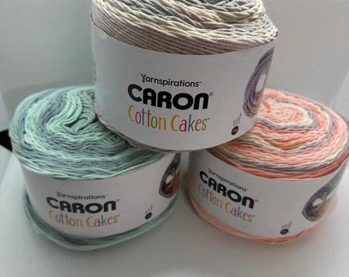 Caron Cotton Cakes Yarn in 3 Colors to Choose From. - Etsy