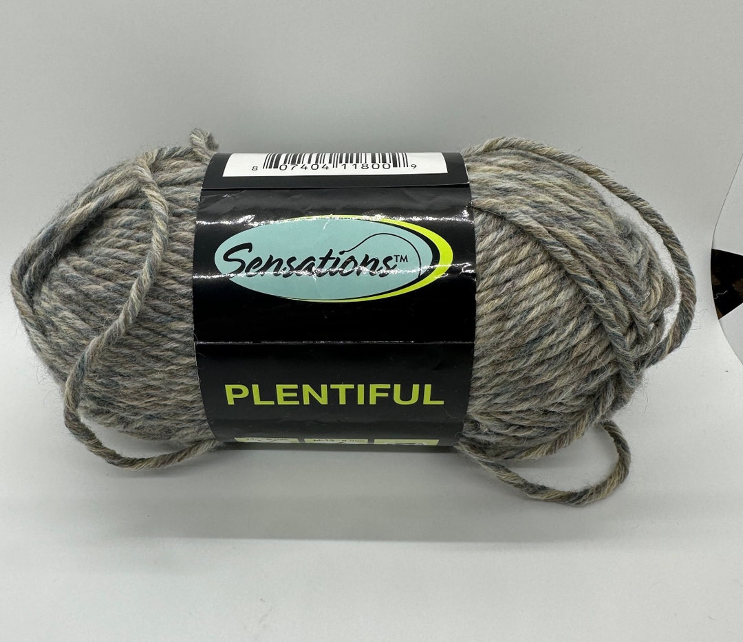 Sensations Plentiful Yarn in Grey Wool Blend, Gray Yarn - Etsy