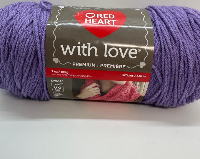 Red Heart With Love Yarn in Lilac Color, Purple Acrylic Yarn - Etsy